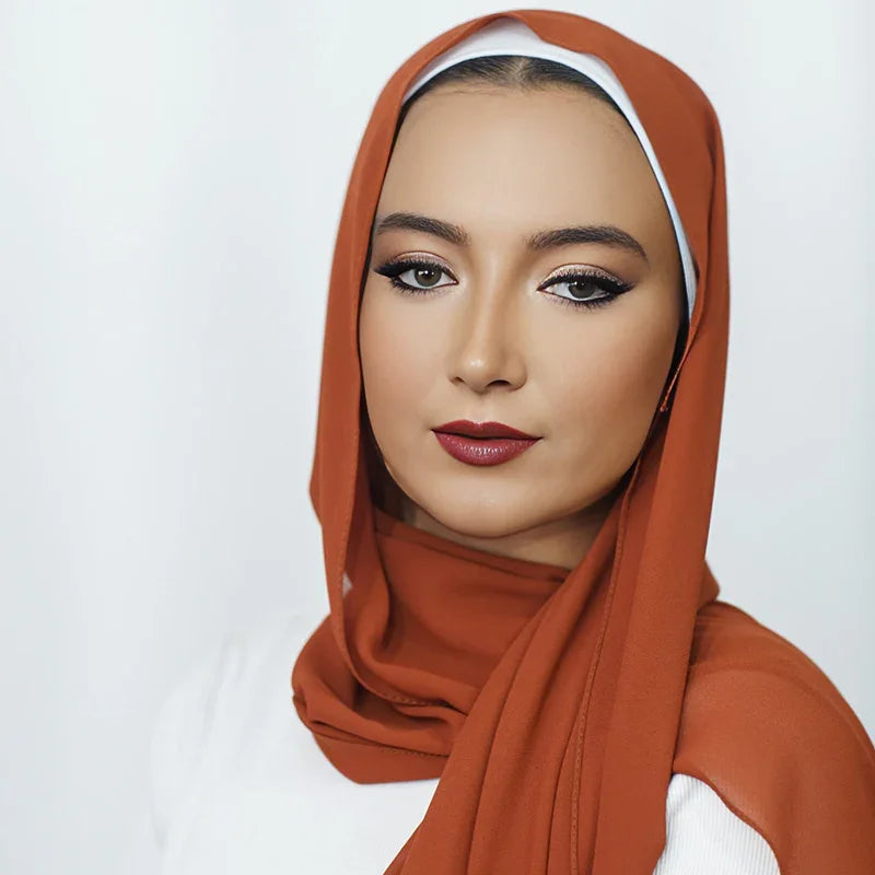 Rust Chiffon Hijab – Hinayat