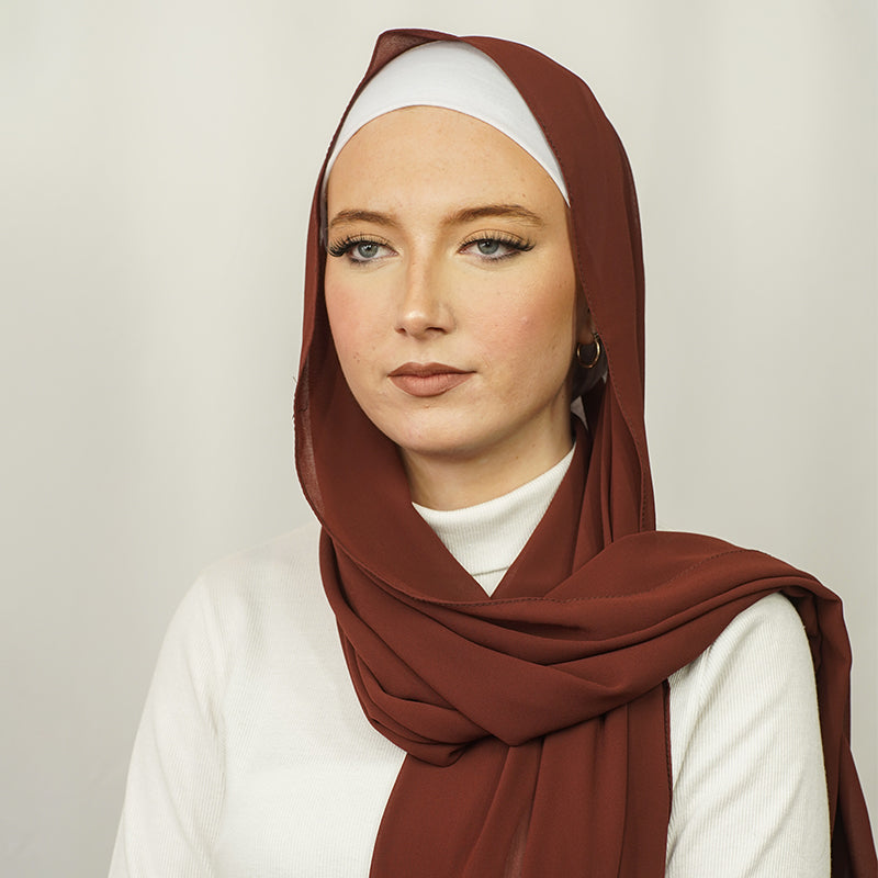 Madder Brown Chiffon Hijab – Hinayat